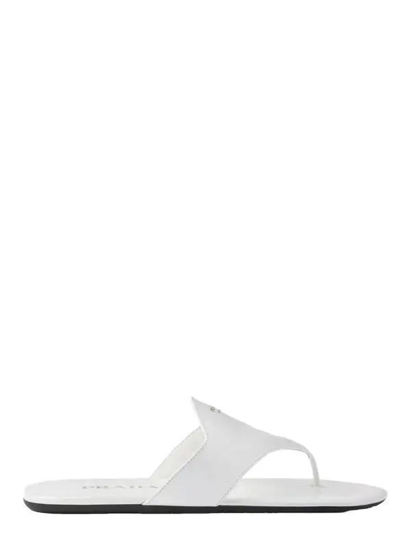 Prada Leather Thong Sandals - White