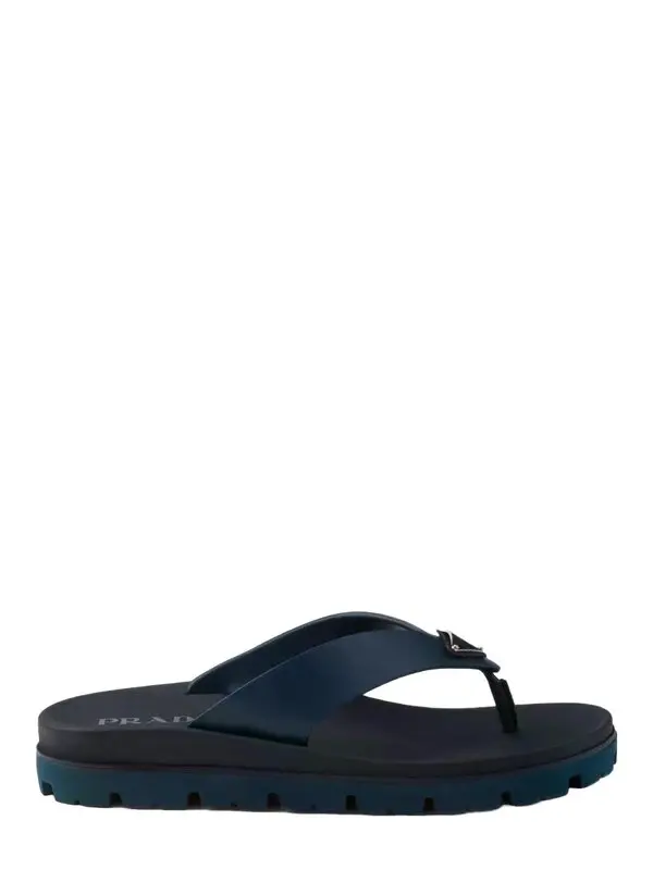 Prada Logo-embellished Flip Flops - Blue