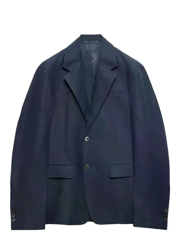 Prada Single-breasted Linen Blazer - Blue