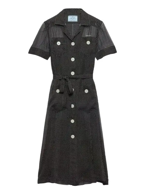 Prada Polka-dot Shirt Dress - Black
