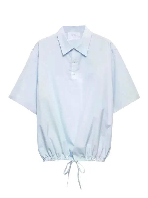 Prada Short-sleeved Cotton Polo Shirt - Blue