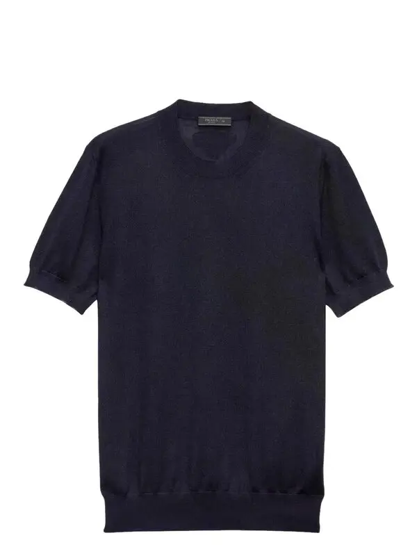 Prada Cashmere Crew Neck T-shirt - Blue
