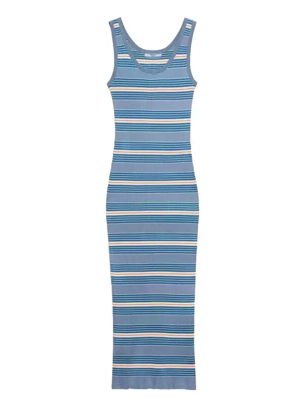 Prada Striped Ribbed Dress - Blue