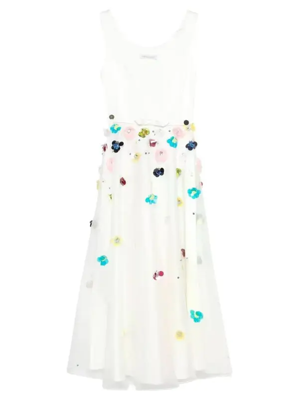 Viktor & Rolf Embroidered A-line Maxi Dress - White