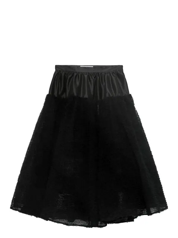 Viktor & Rolf Ruffled Taffeta Midi Skirt - Black