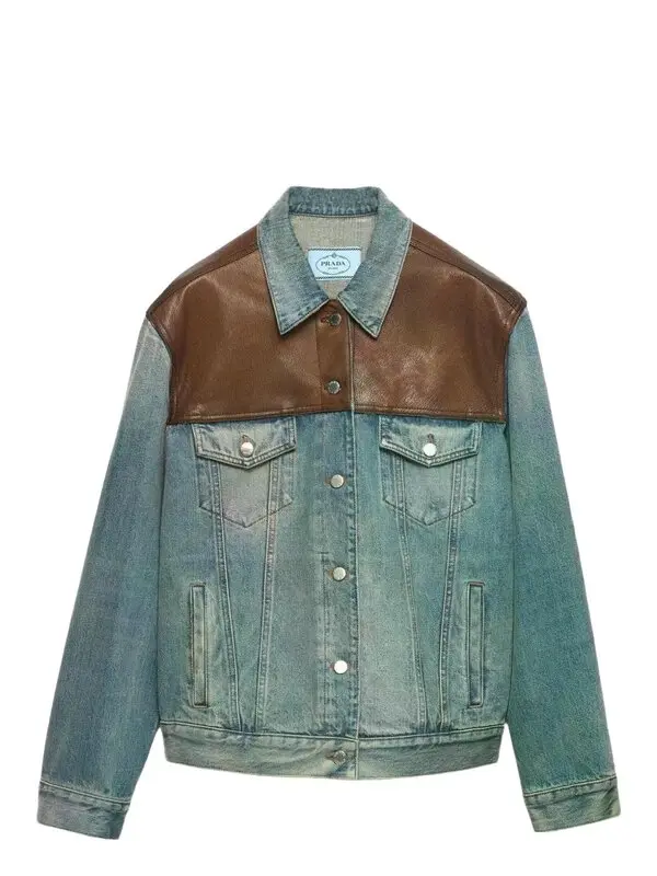 Prada Contrast-panel Jacket - Blue