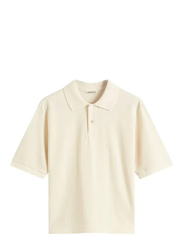 Auralee High Gauge Pique Polo - Ivory