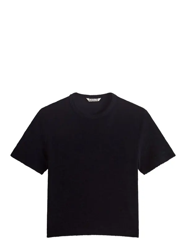 Auralee Washable Wool Pile T-shirt - Navy
