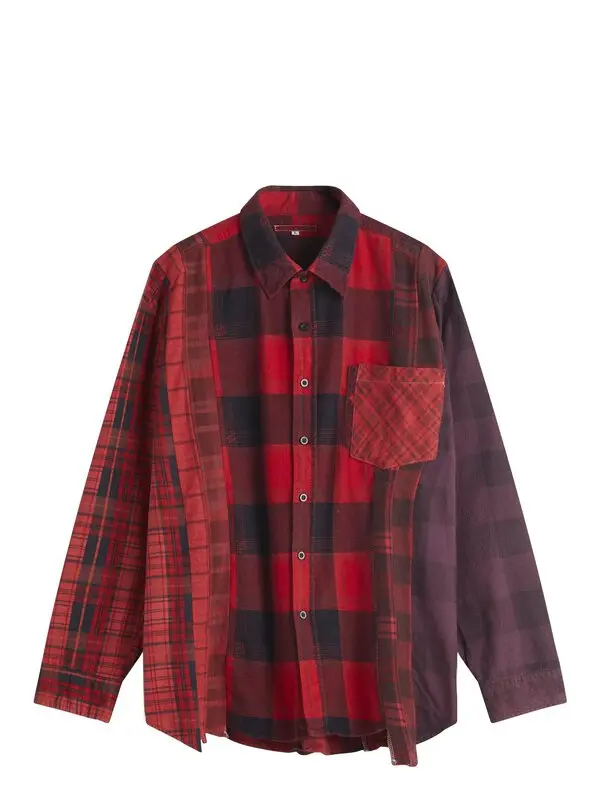 Needles 7 Cuts Wide Over Dyed Flannel Shirt - Red