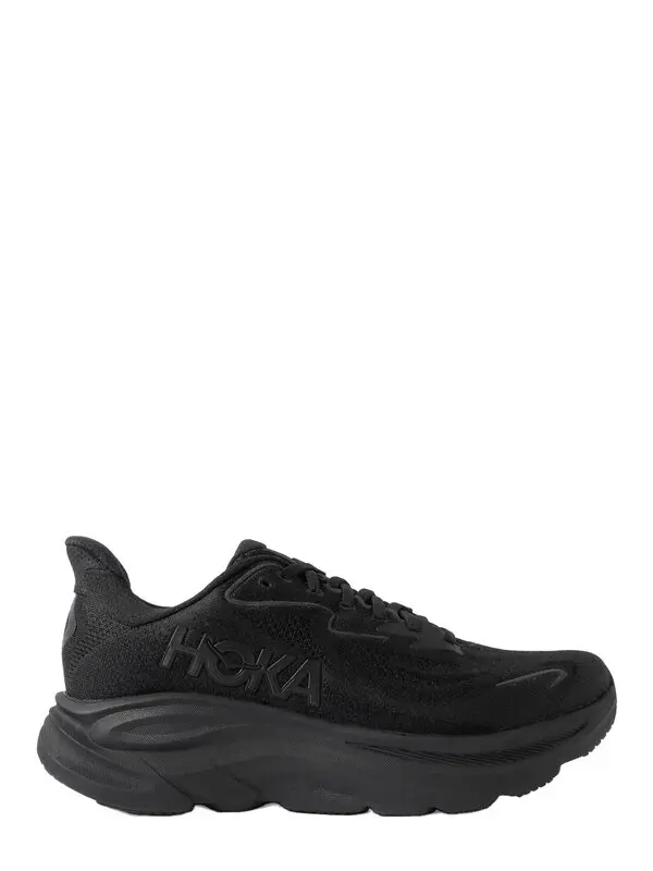 Hoka Clifton 10 Rubber-trimmed Jacquard Running Sneakers - Black