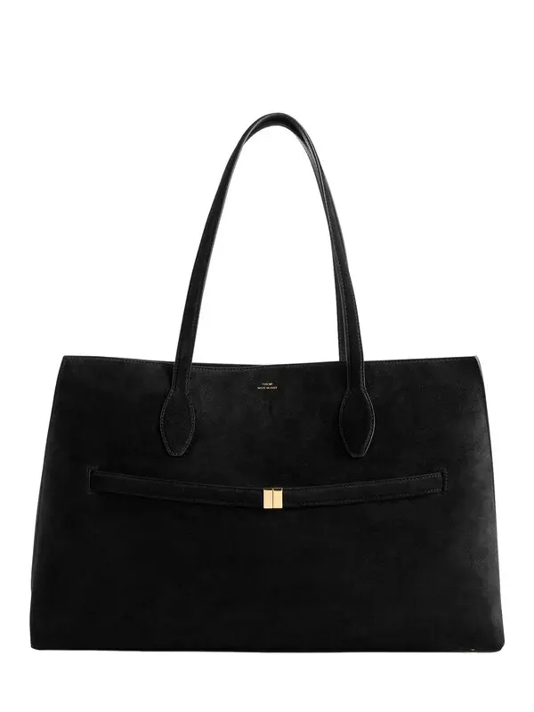 TOTEME Suede Lounge Tote - Black