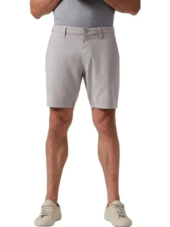 34 Heritage Slim Fit Flat Front Chino Shorts - Grey High Flyer