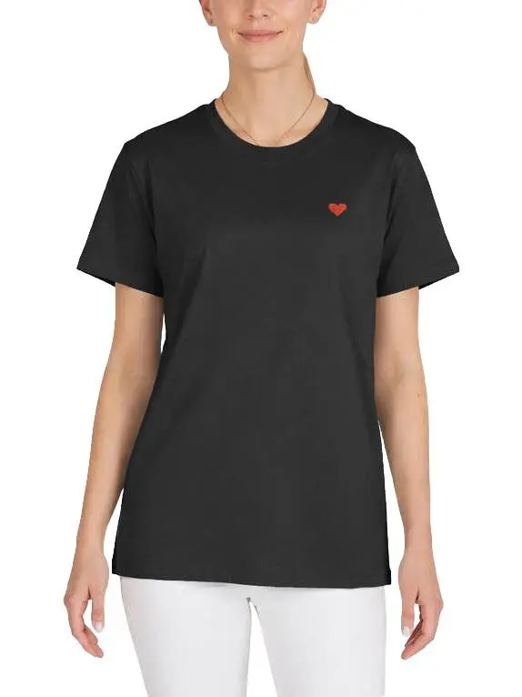 DALIX Pixel Heart Jersey Relaxed Tee - Dark Gray