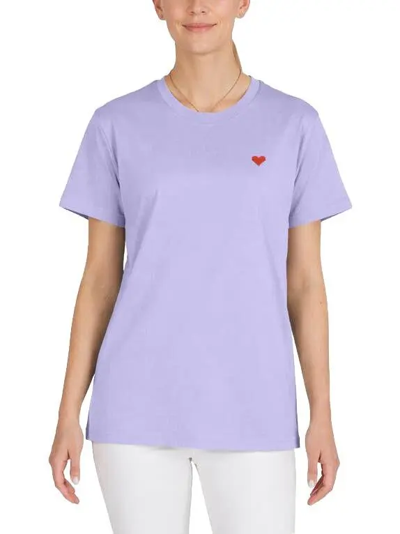 DALIX Pixel Heart Jersey Relaxed Tee - Dark Lavender