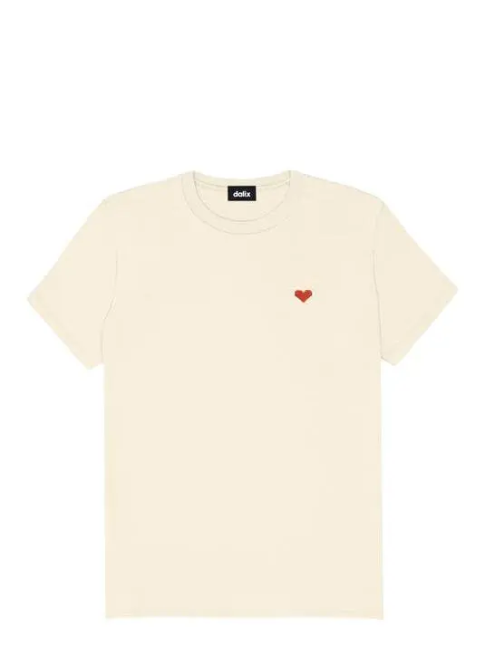 DALIX Pixel Heart Jersey Relaxed Tee - Natural