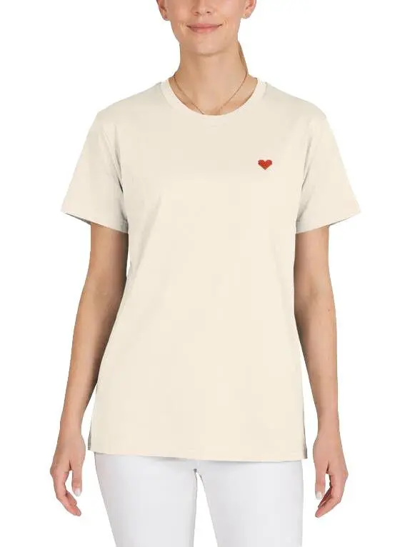 DALIX Pixel Heart Jersey Relaxed Tee - Natural