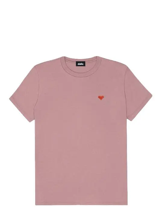 DALIX Pixel Heart Jersey Relaxed Tee - Orchid Purple