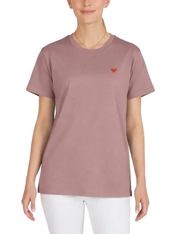 DALIX Pixel Heart Jersey Relaxed Tee - Orchid Purple