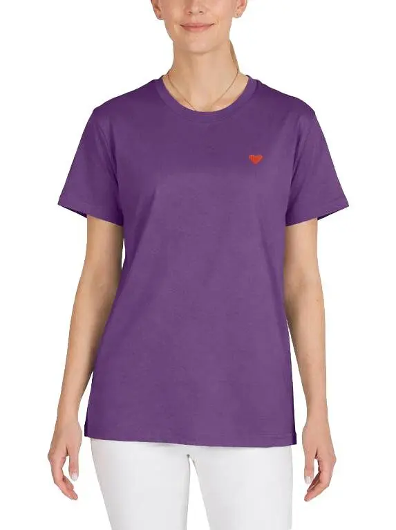 DALIX Pixel Heart Jersey Relaxed Tee - Purple