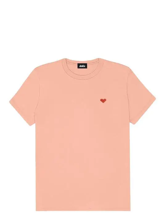 DALIX Pixel Heart Jersey Relaxed Tee - Terracotta
