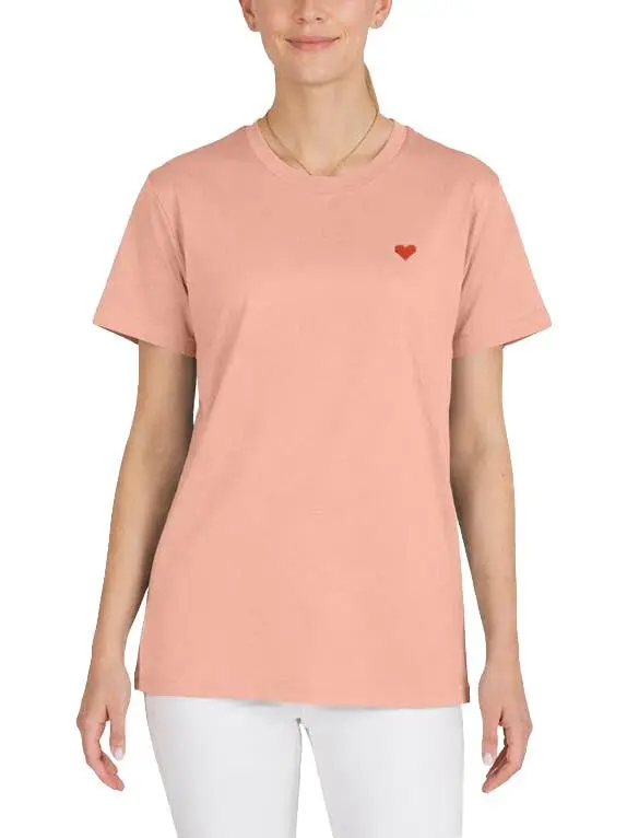 DALIX Pixel Heart Jersey Relaxed Tee - Terracotta