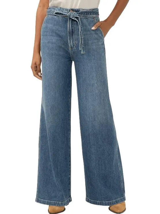 SILVER JEANS CO. Belted High-rise Wide Leg Jeans - Rhythm