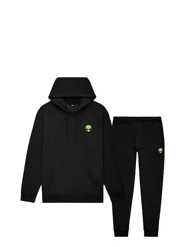 DALIX Alien Design Sweatsuit Set - Black
