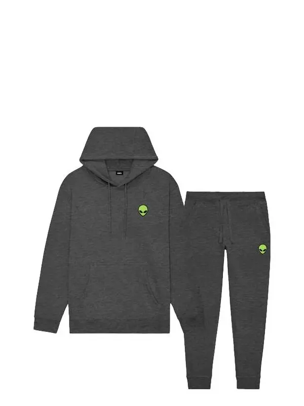 DALIX Alien Design Sweatsuit Set - Charcoal Htr
