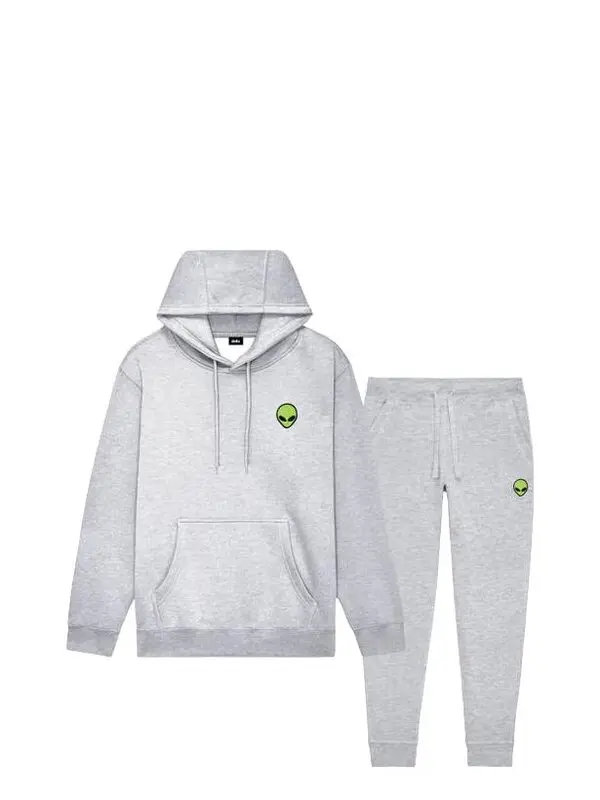 DALIX Alien Design Sweatsuit Set - Heather Gray