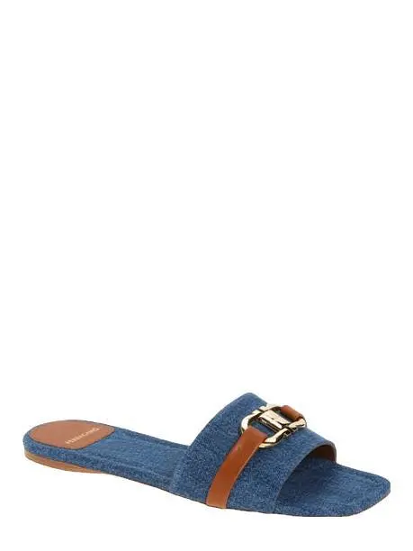FERRAGAMO Leah Slide Sandal - Denim