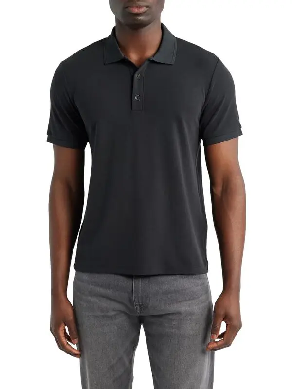 Rag & Bone Slim Fit Tech Piqué Polo - Black