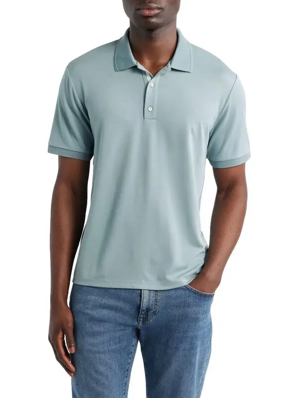Rag & Bone Slim Fit Tech Piqué Polo - Sea
