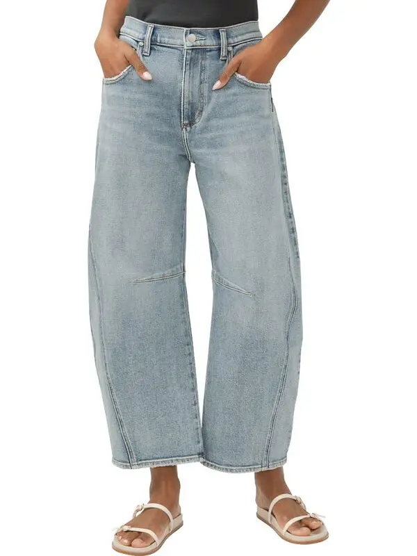 SILVER JEANS CO. Horseshoe High-rise Cropped Barrel Jeans - Rhapsody