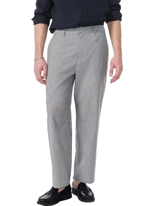 Rag & Bone Baggy Wool And Linen-blend Trousers - Grey