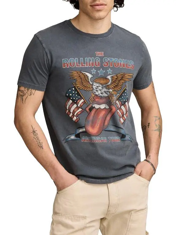 Lucky Brand Rolling Stones Eagle Cotton Graphic T-shirt - Dark Slate
