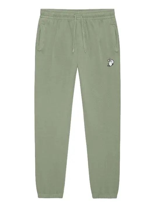 DALIX Heartly Ghost Heavy Weight Fleece Sweatpants - Oil Green
