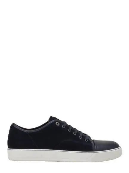 LANVIN Dbb1 Leather And Suede Sneakers - Navy Blue