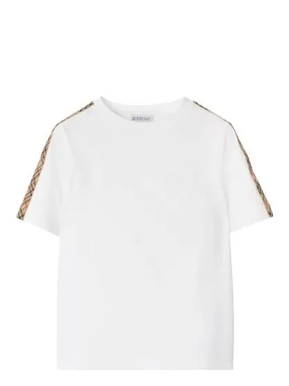 Burberry Check Trim Cotton T-shirt - White