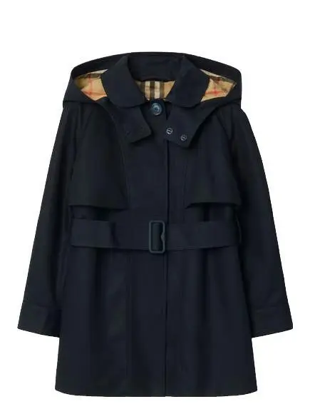 Burberry Cotton Hooded Trench Coat - Storm Blue