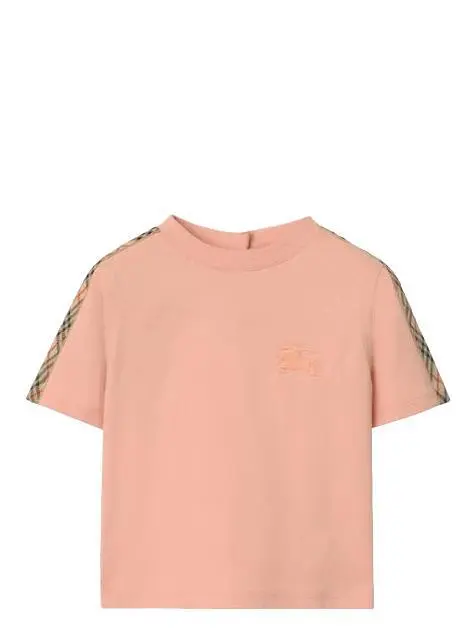 Burberry Check Trim Cotton T-shirt - Slipper Pink