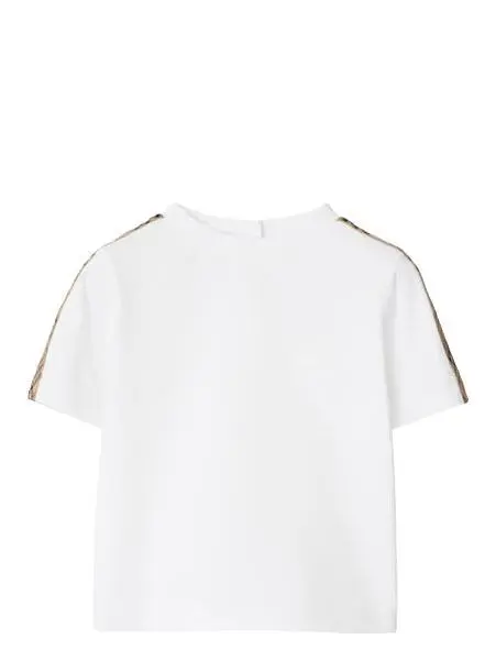 Burberry Check Trim Cotton T-shirt - White