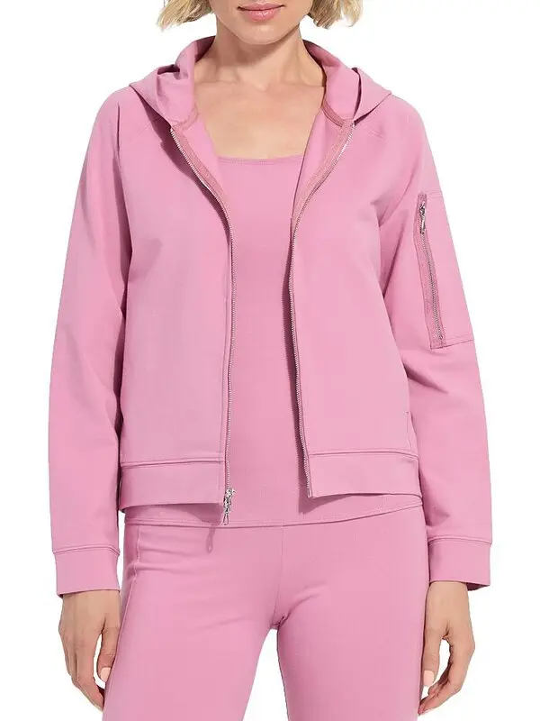 Lyssé Cotton Zip Up Hoodie Sweatshirt - Pink Paradise