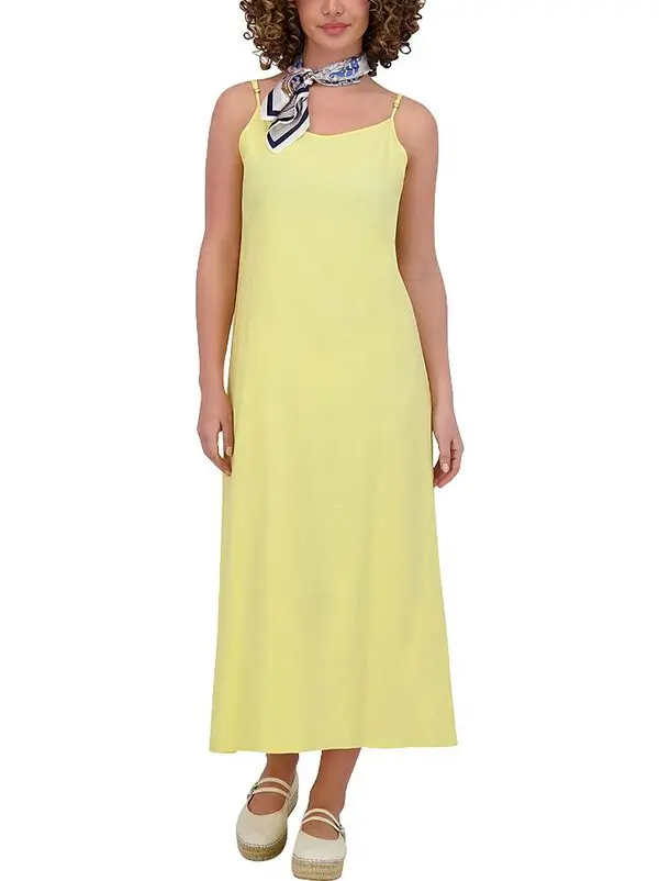 POINT Linen Blend A-line Slip Dress - Lemoncello