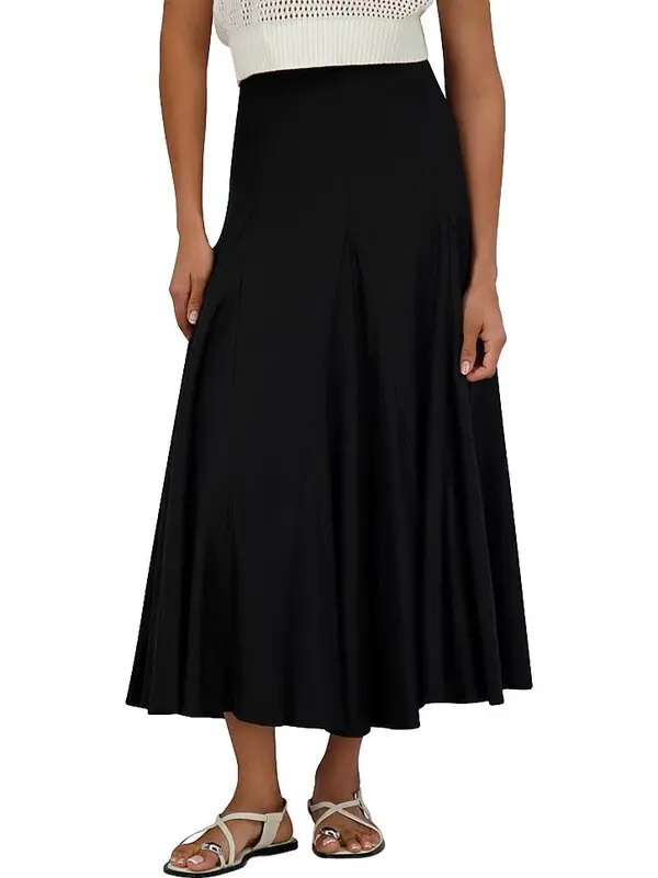 POINT Linen Gore Skirt - Black