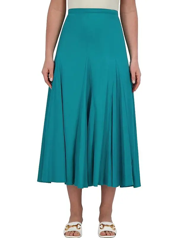 POINT Linen Gore Midi Skirt - Teal