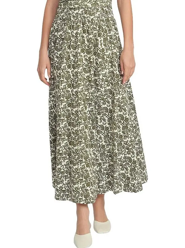 POINT Linen-blend Panel Skirt - Paisley