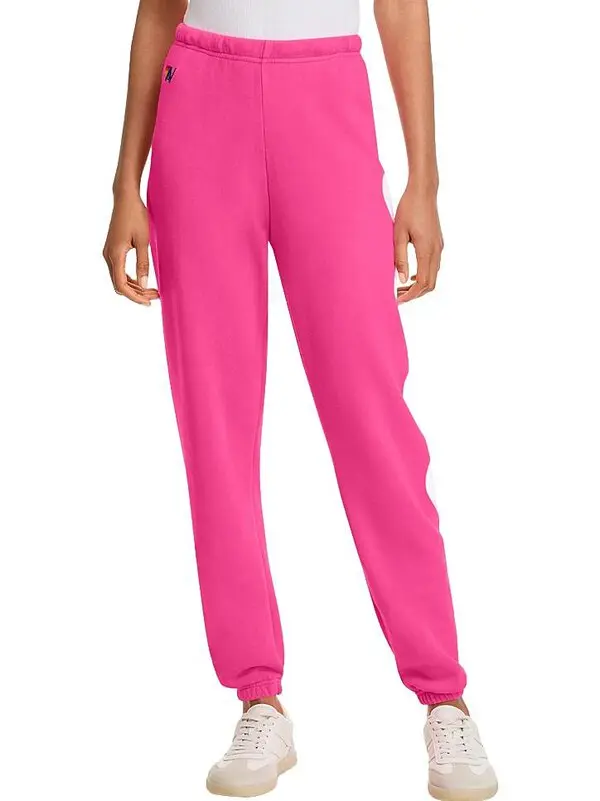 Aviator Nation Heart Stitch Sweatpants - Neon Pink/white