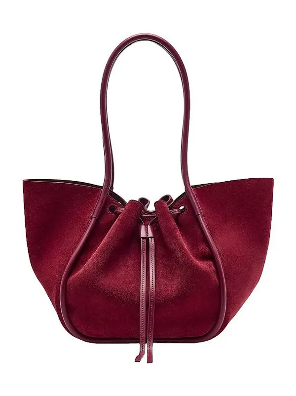 Proenza Schouler Large Ruched Suede Tote - Merlot