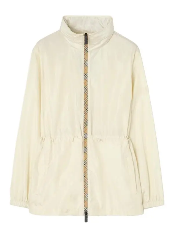Burberry Checker-tape Nylon Parka - Seashell White