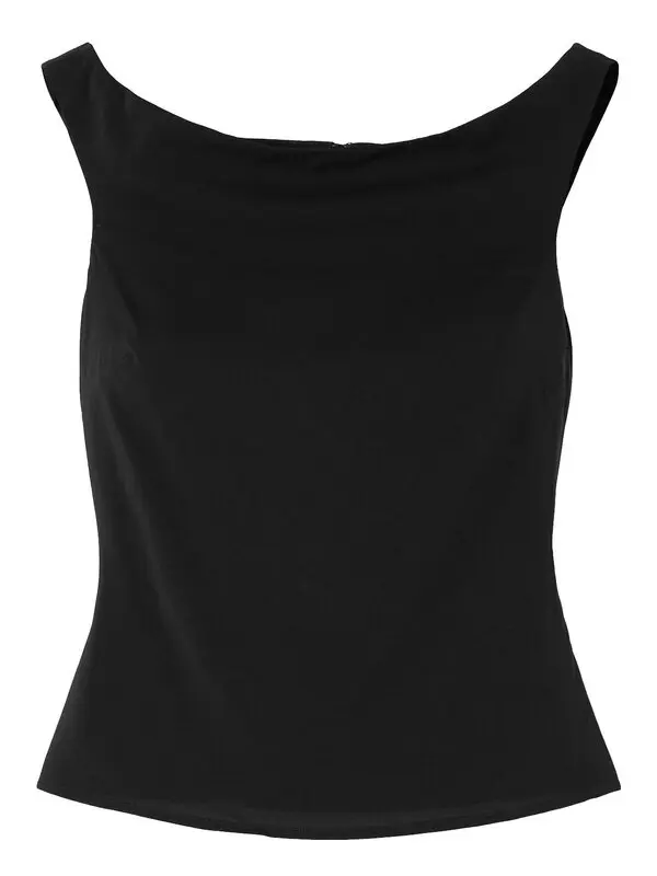 ST. AGNI Stretch-jersey Top - Black